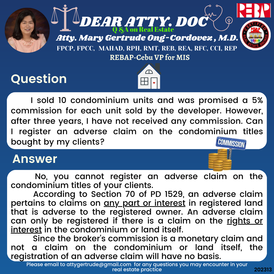 UNLOCKING THE SECRETS OF REAL ESTATE: DEAR ATTY. DOC - REBAP