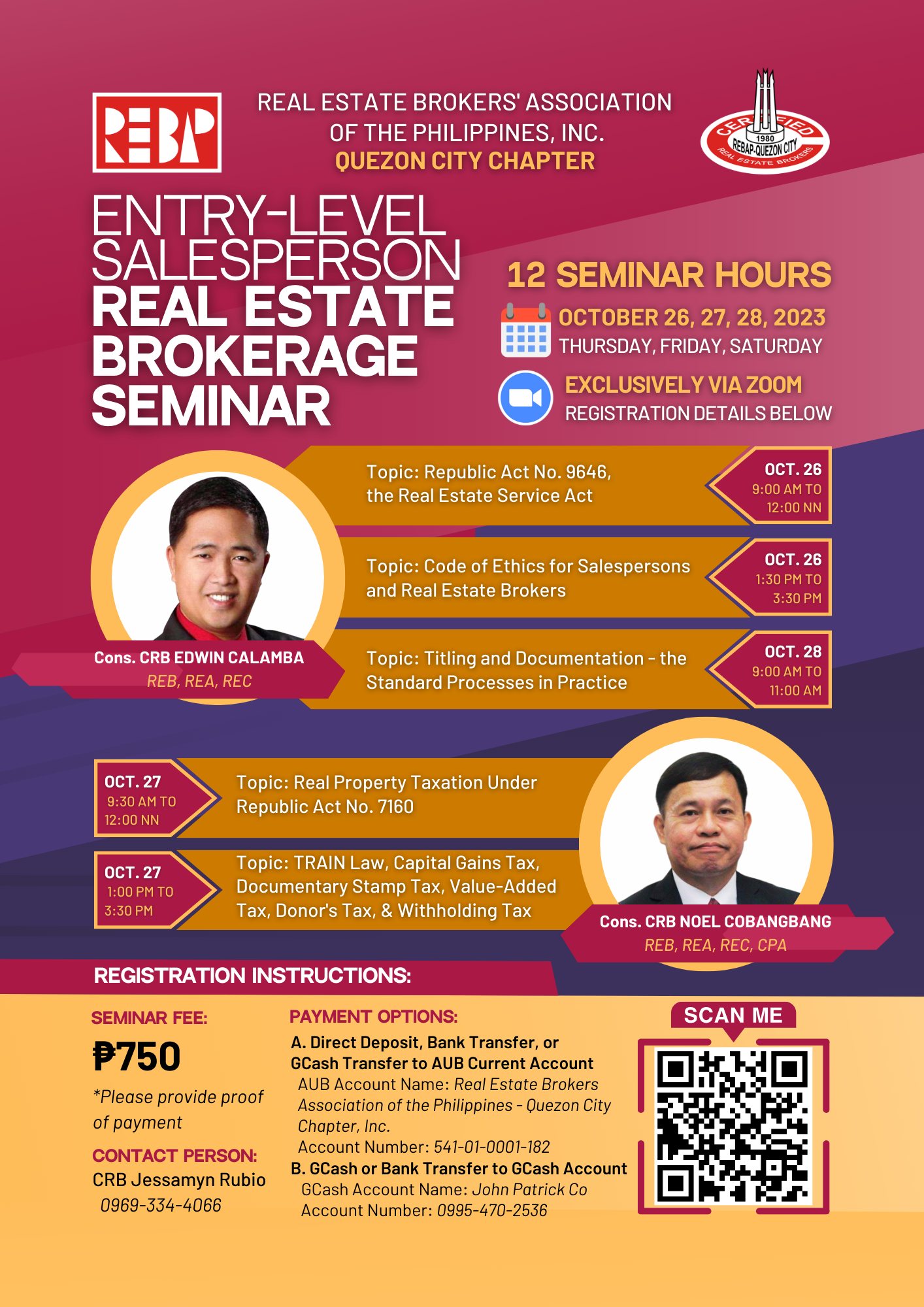 October Schedule of CPD and Training - REBAP