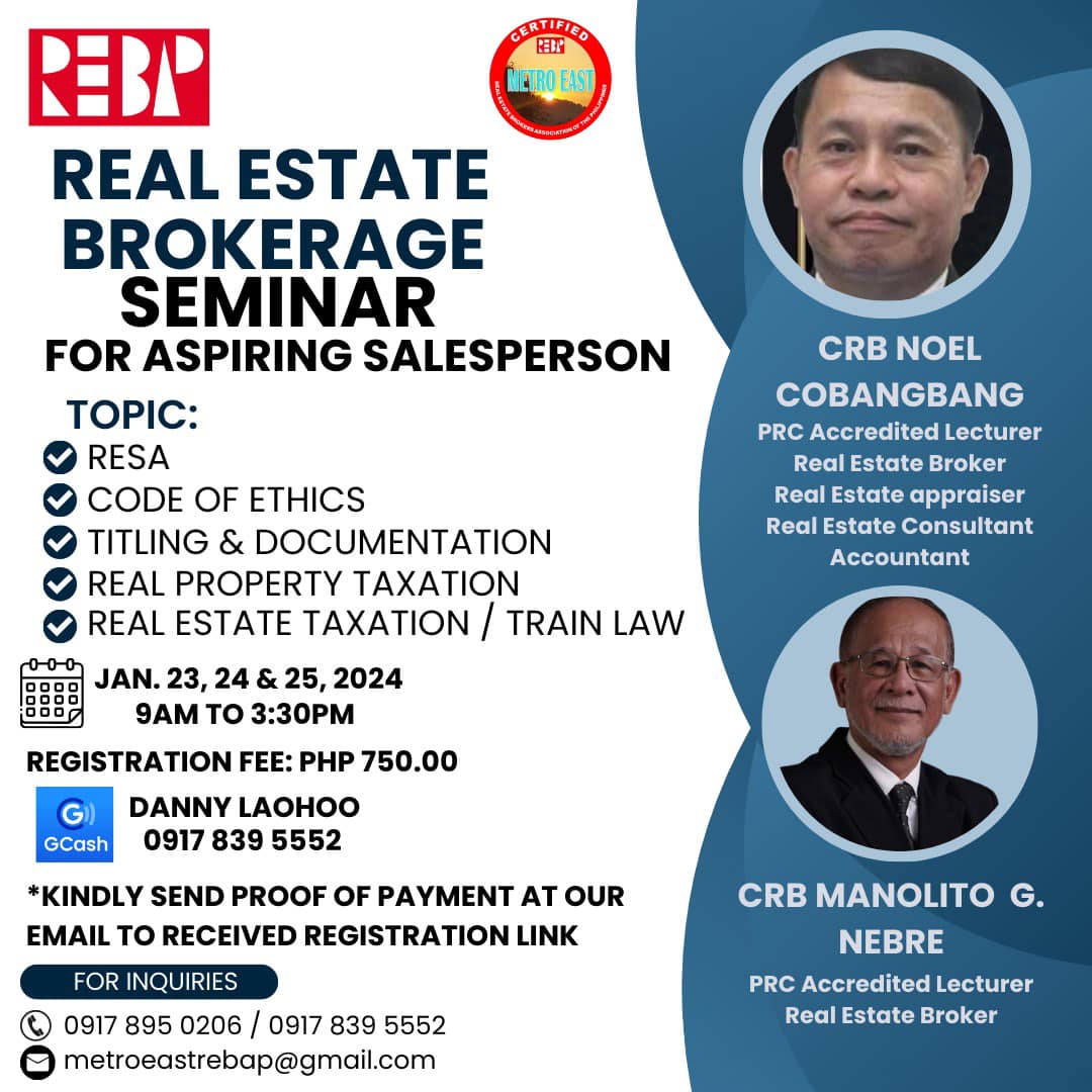 January 2024 Schedule of Real Estate Service Training and CPD Seminars ...
